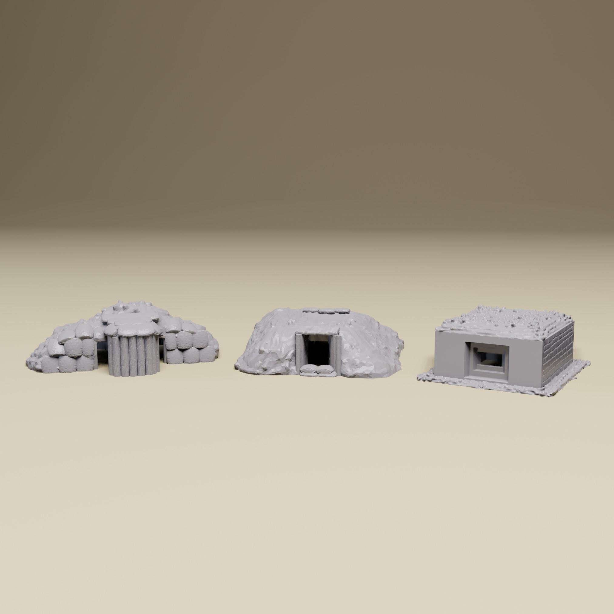 Pacific WWII Bunker Combo - 28mm, 20mm, HO or 15mm Miniature Wargaming ...