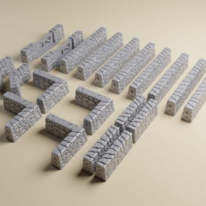Stone Wall Set HO SCALE | Detailed 1:87 Scale Terrain for Tabletop ...