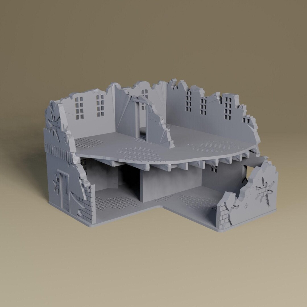2 Story Rubble Building | Detailed WW2 Wargaming Terrain for Bolt ...