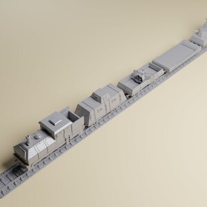 3D Printed Wargaming Armoured Train Set Kit With Locomotive, 4 Cars ...