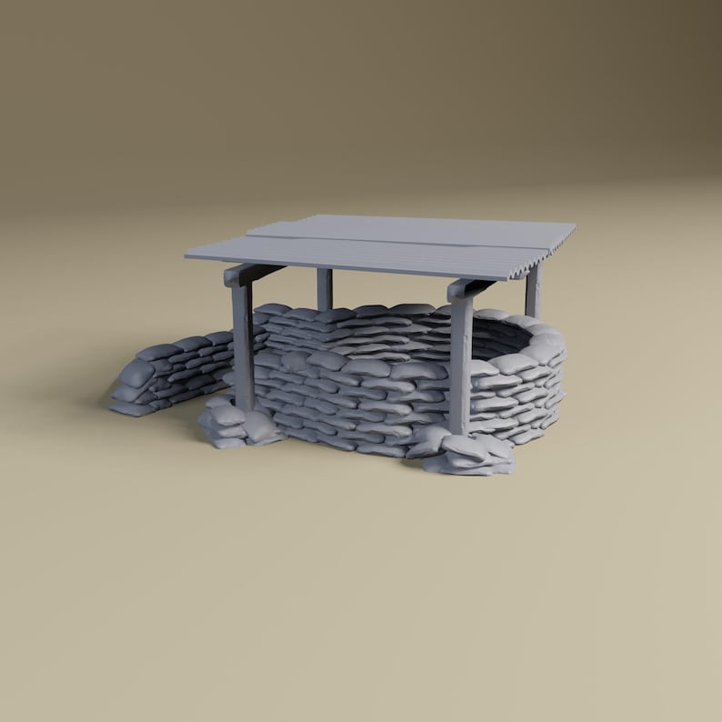 Sandbag Gun Emplacement 28mm, 20mm, HO or 15mm Miniature Wargaming ...