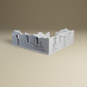 Rubble Building B WW2 Wargaming Terrain. 3D Printed for Bolt Action ...