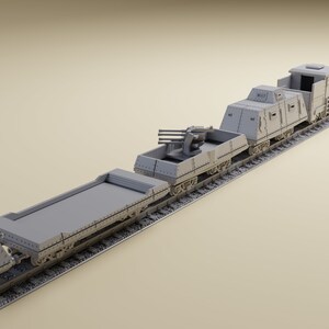3D Printed Wargaming Armoured Train Set Kit With Locomotive, 4 Cars ...