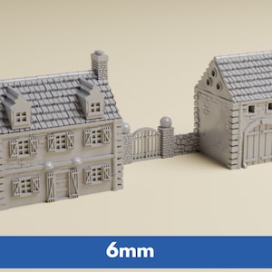 6mm Rural Normandy Farm Houses 1:285 Scale Detailed WWII Miniature ...