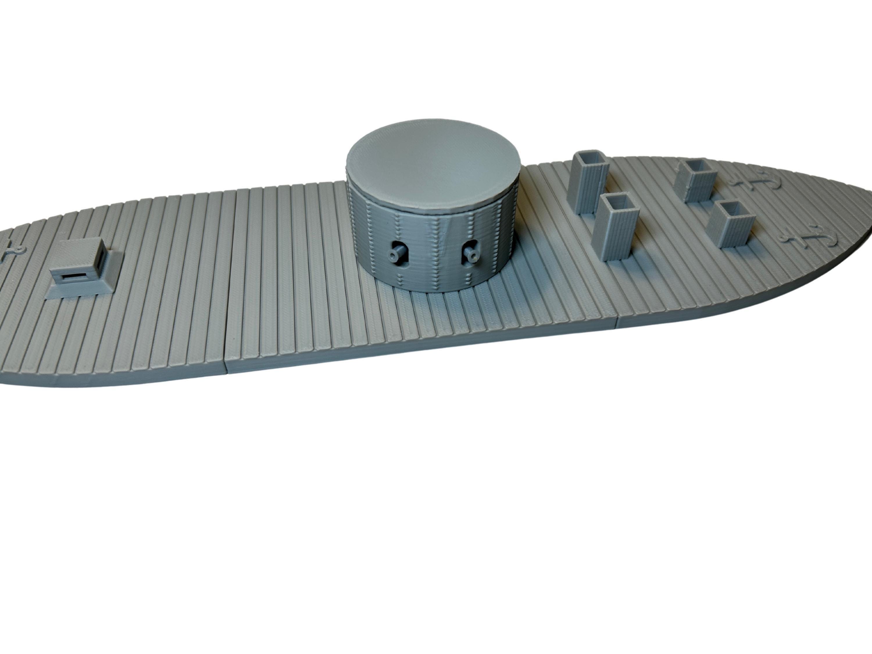 Ironclad - USS Monitor Ship Model 28mm, 20mm, 15mm Tabletop Miniature ...