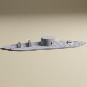Ironclad - USS Monitor Ship Model 28mm, 20mm, 15mm Tabletop Miniature ...