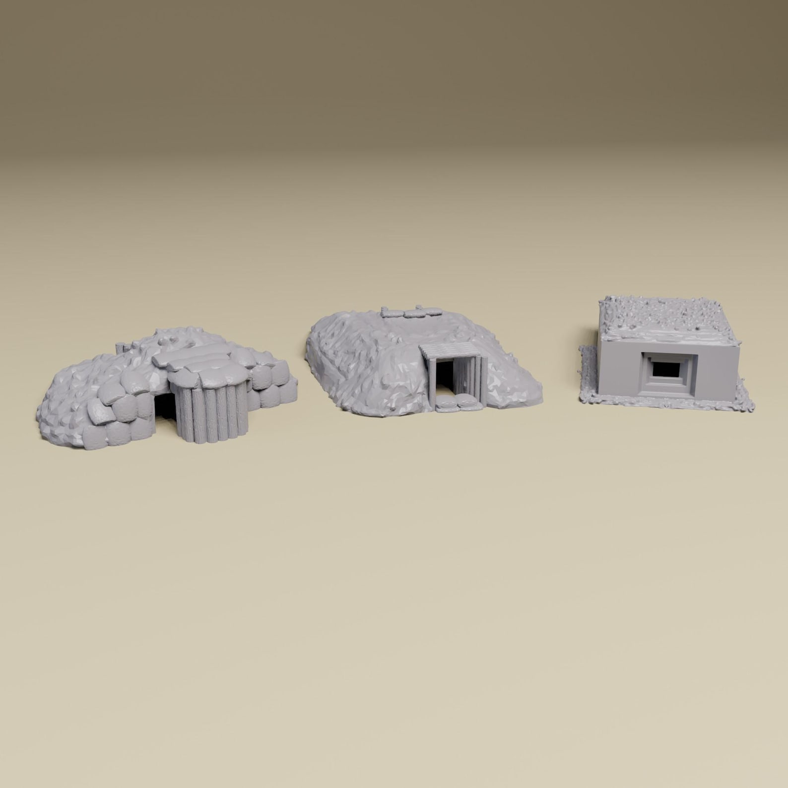 Pacific WWII Bunker Combo - 28mm, 20mm, HO or 15mm Miniature Wargaming ...