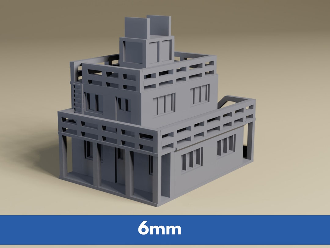 6mm Airfield Control Tower 1:285 Scale Detailed WWII Miniature Tabletop ...