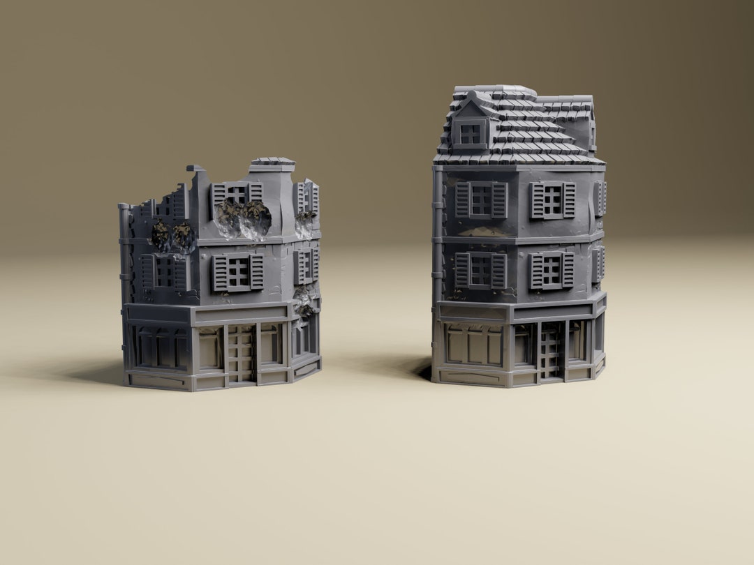 6mm Normandy Corner Shop Building 2 1:285 Scale Detailed WWII Miniature ...