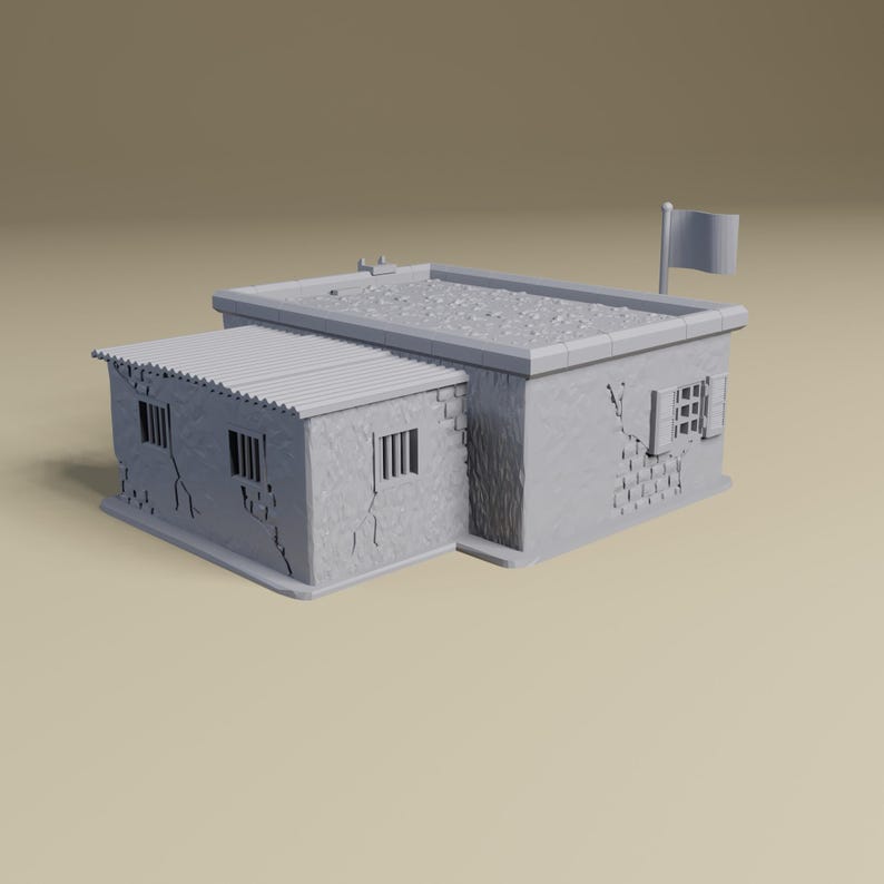 Middle East Admin Building 28mm, 20mm, HO or 15mm Miniature Wargaming ...