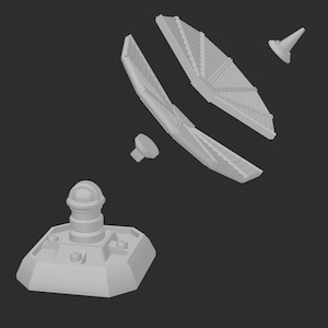6mm Guardian City Satellite Dish Kit 1:285 Scale Detailed Sci-fi ...