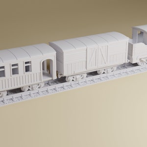 Wargaming Train Set Kit With Locomotive, 3 Cars and Tracks. Terrain for ...