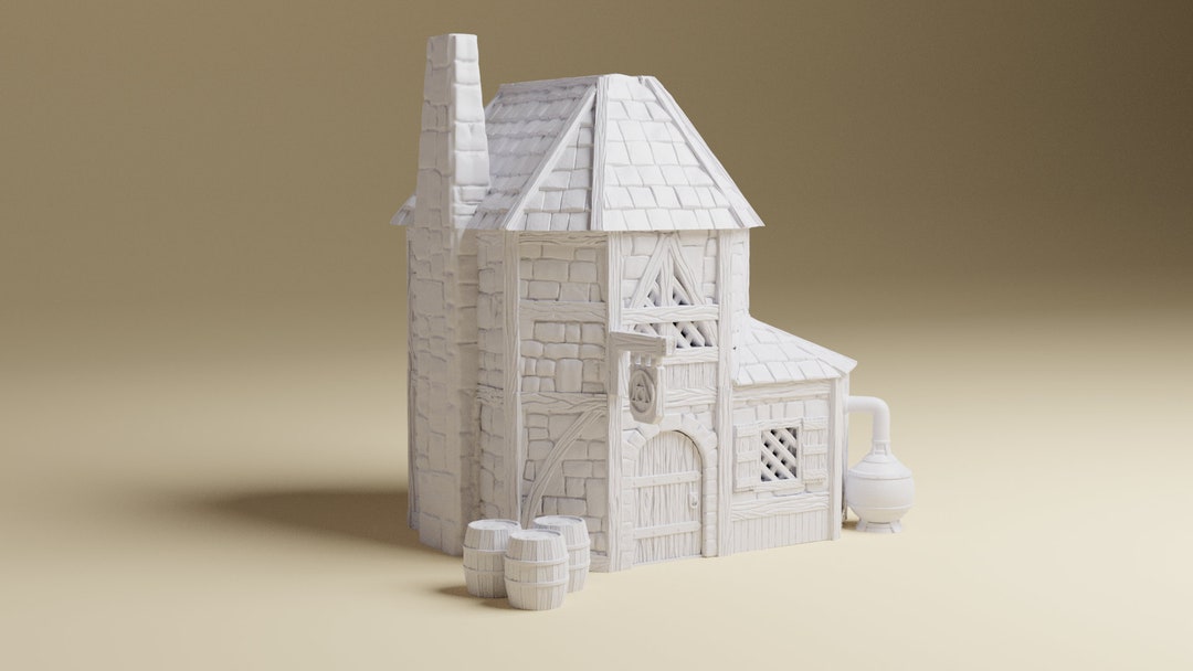 Fantasy Alchemist House 3d Printed Miniature 28/32mm Terrain for ...