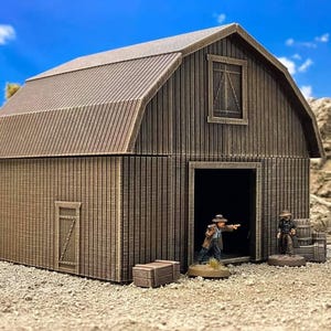 Wild West Barn and Corral Terrain Set for 28mm Miniature Tabletop ...