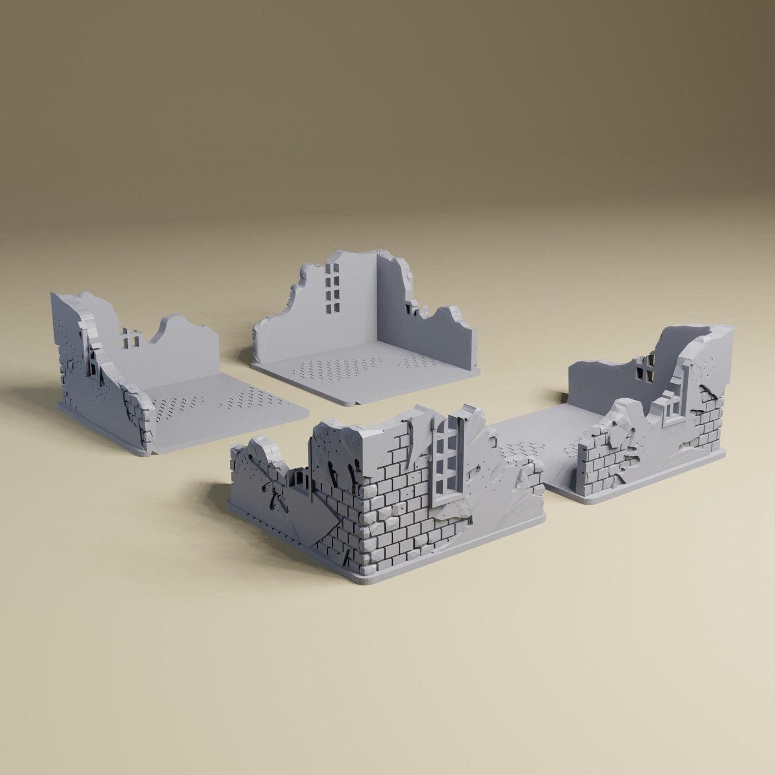 Rubble Corners Set | 28mm, 20mm, HO or 15mm Scale | 3D Printed WW2 ...