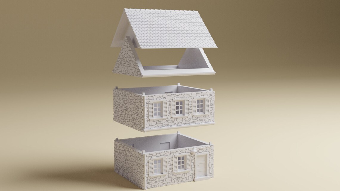 Normandy Stone House 2 28mm 20mm or 15mm 3D Printed WWII - Etsy