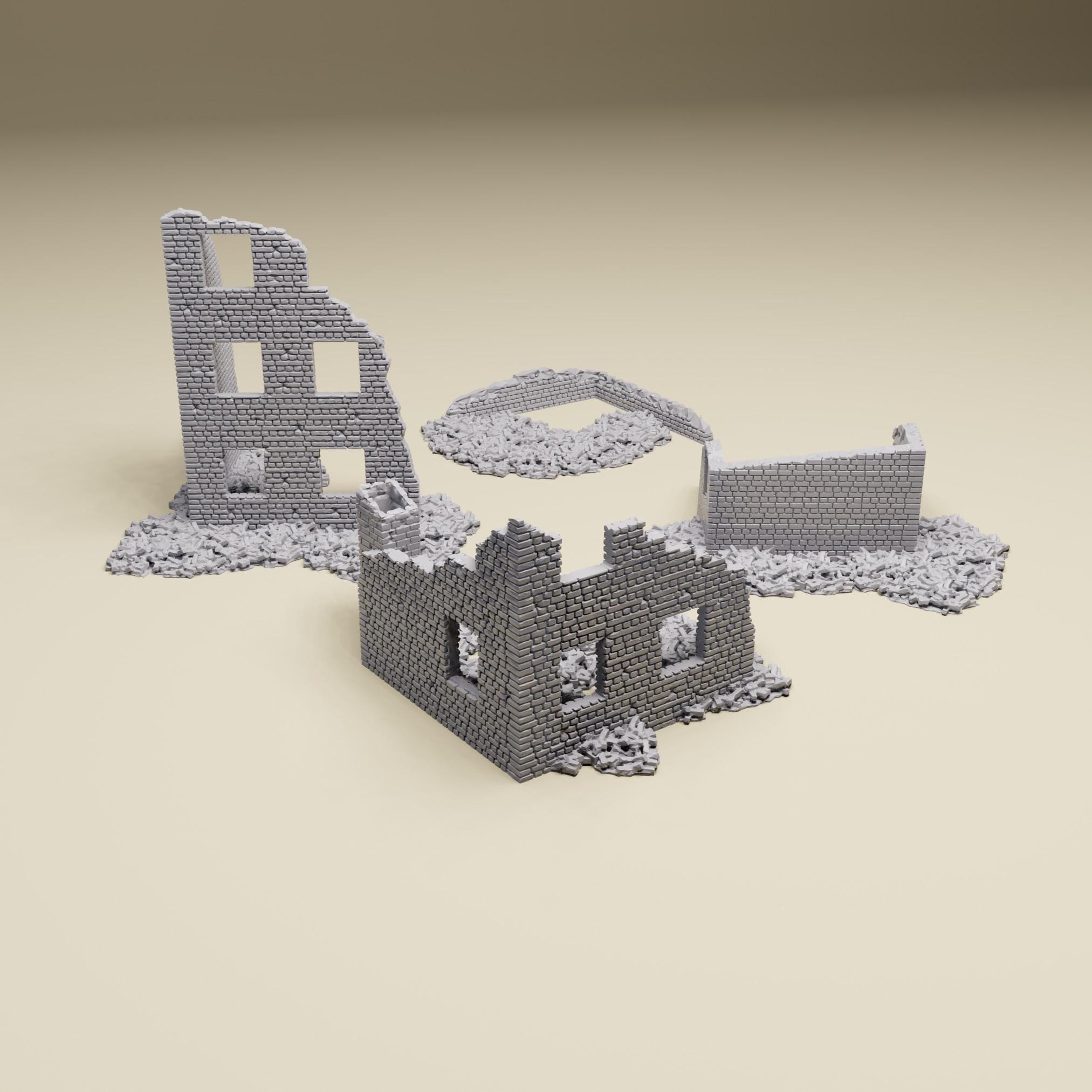Urban Ruins and Rubble - Detailed WWII Terrain for 28mm, 20mm, 15mm ...