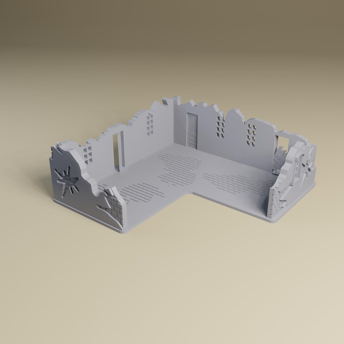 Rubble Building A | WW2 Wargaming Terrain. 3D Printed for Bolt Action ...