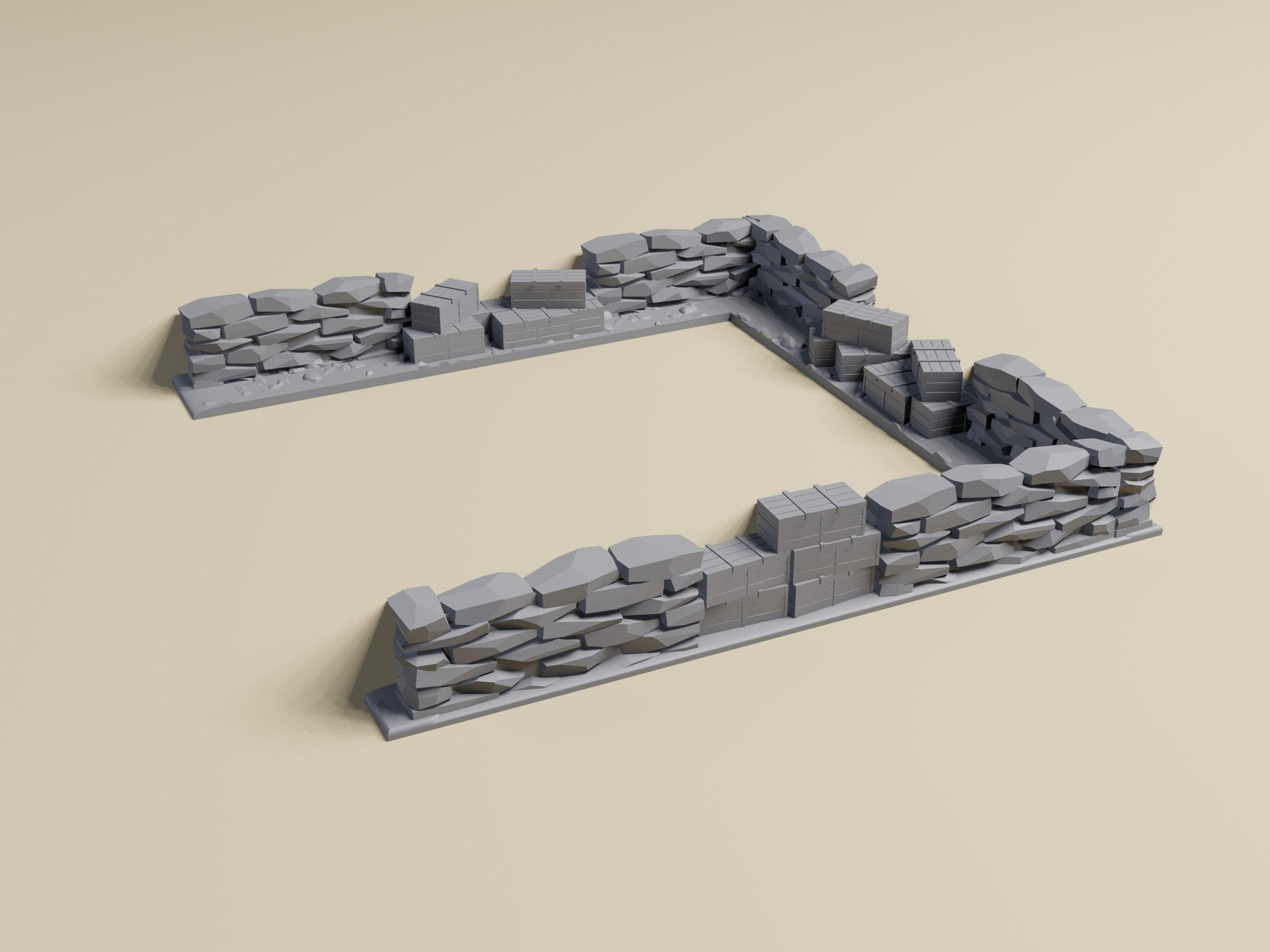 3 Defensive Positions Detailed Terrain for Bolt Action, Flames of War ...