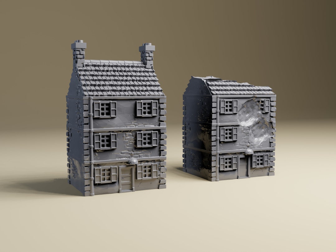 6mm Normandy Building 4 1:285 Scale 3D Printed WWII Miniature Tabletop ...
