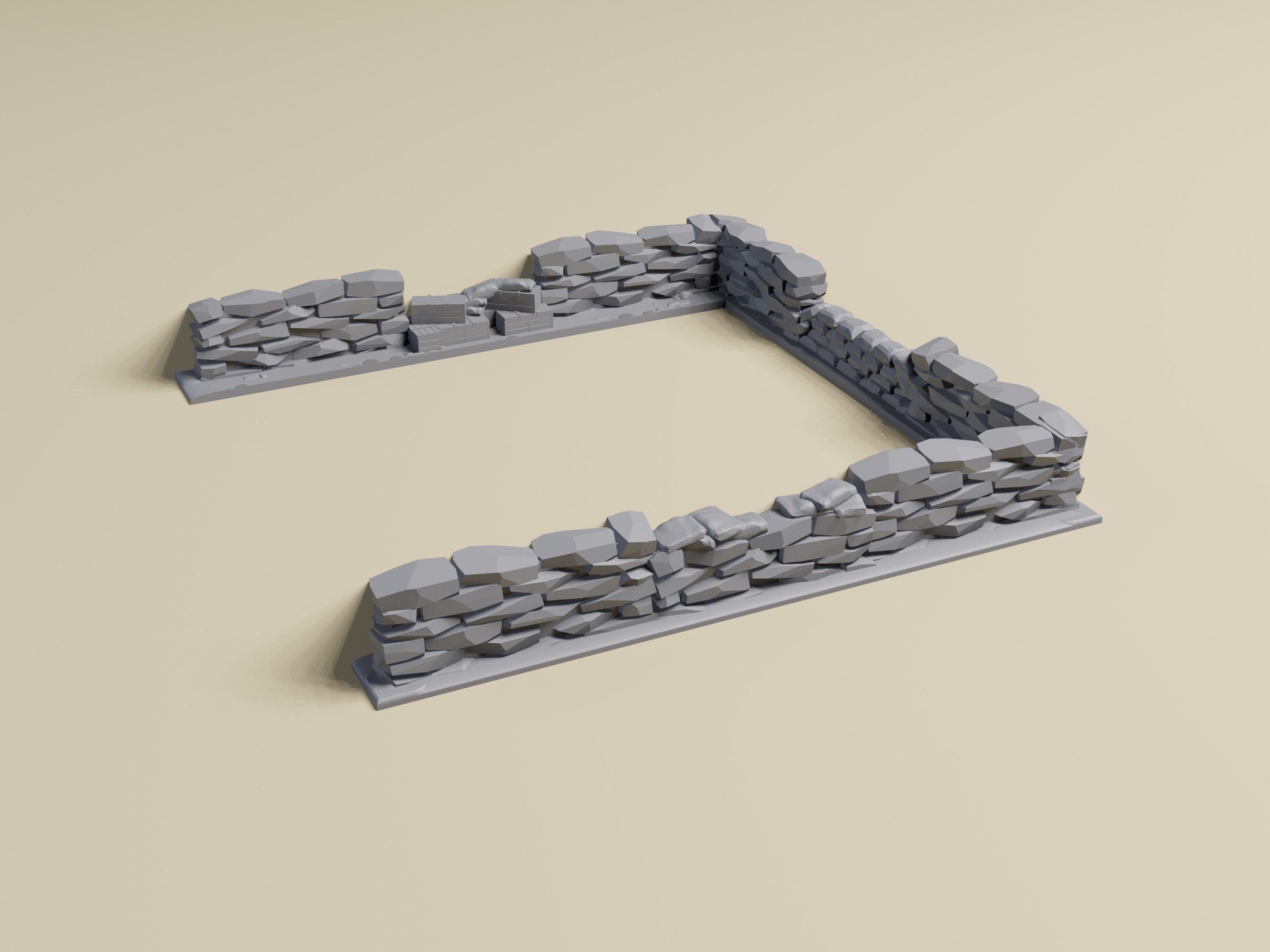 3 Defensive Positions Detailed Terrain for Bolt Action, Flames of War ...