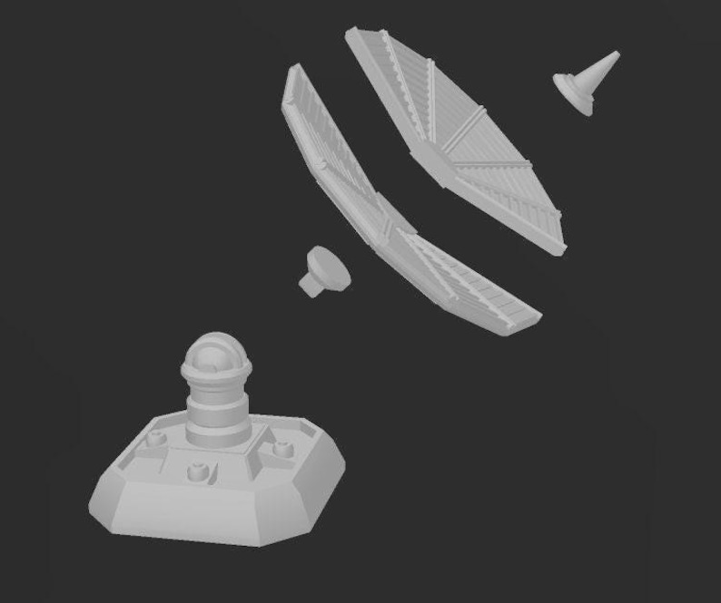 6mm Guardian City Satellite Dish Kit 1:285 Scale Detailed Sci-fi ...