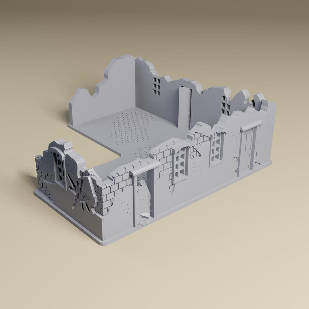 Rubble Building A | WW2 Wargaming Terrain. 3D Printed for Bolt Action ...