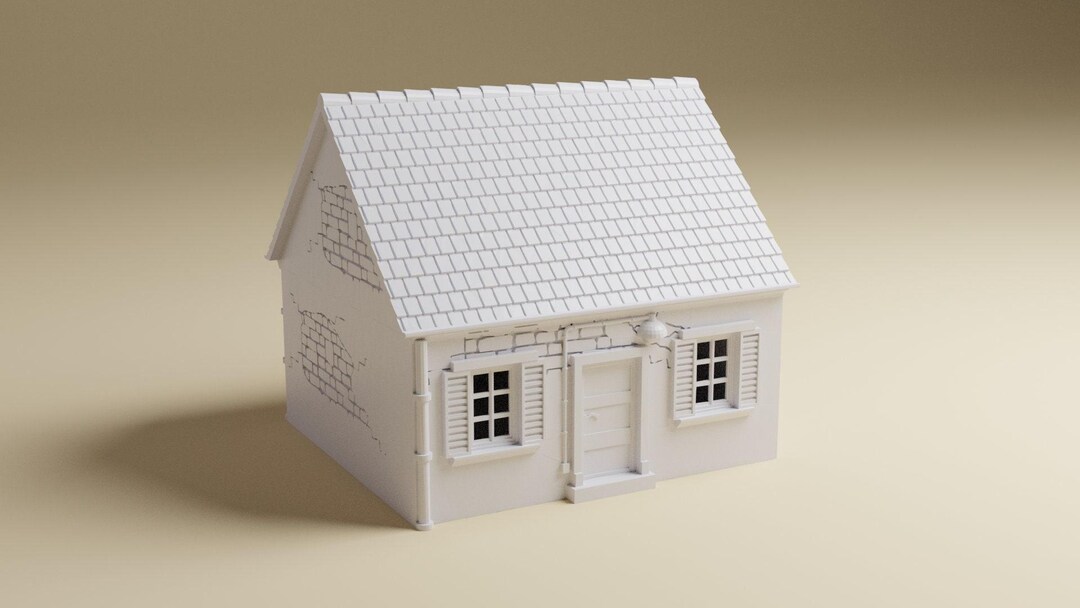 Normandy Single Story House #2| 28mm, 20mm, HO or 15mm | Detailed WWII ...