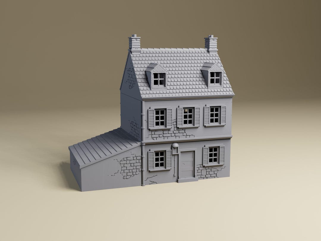 Normandy House #5 With Side Shed | 15mm, 20mm or 28mm Scale | Detailed ...