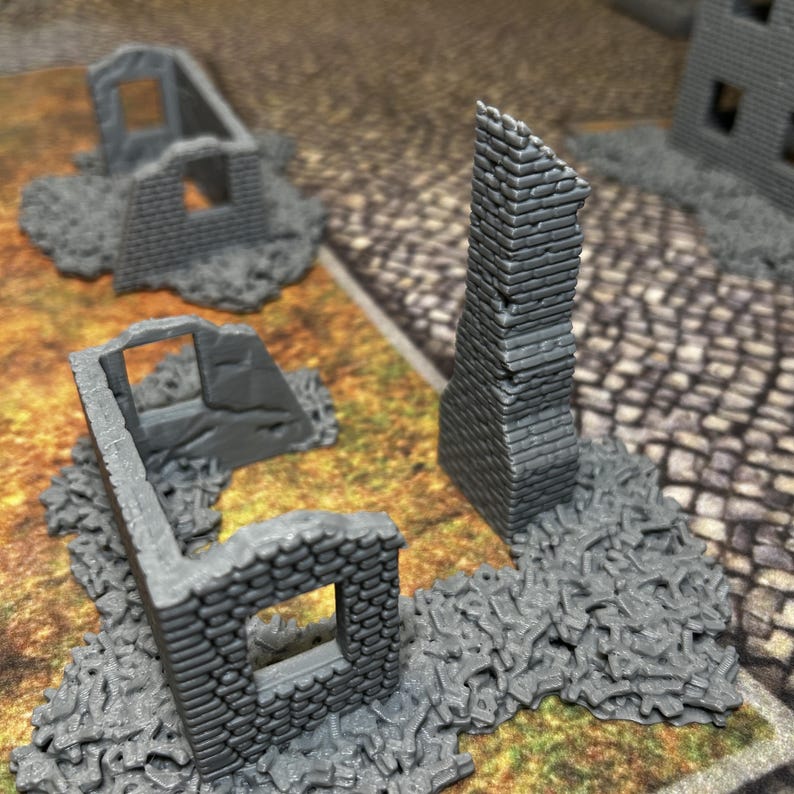 Urban Ruins and Rubble - Detailed WWII Terrain for 28mm, 20mm, 15mm ...