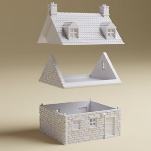 Normandy Single Story House 1 28mm, 20mm or 15mm Detailed WWII Tabletop ...