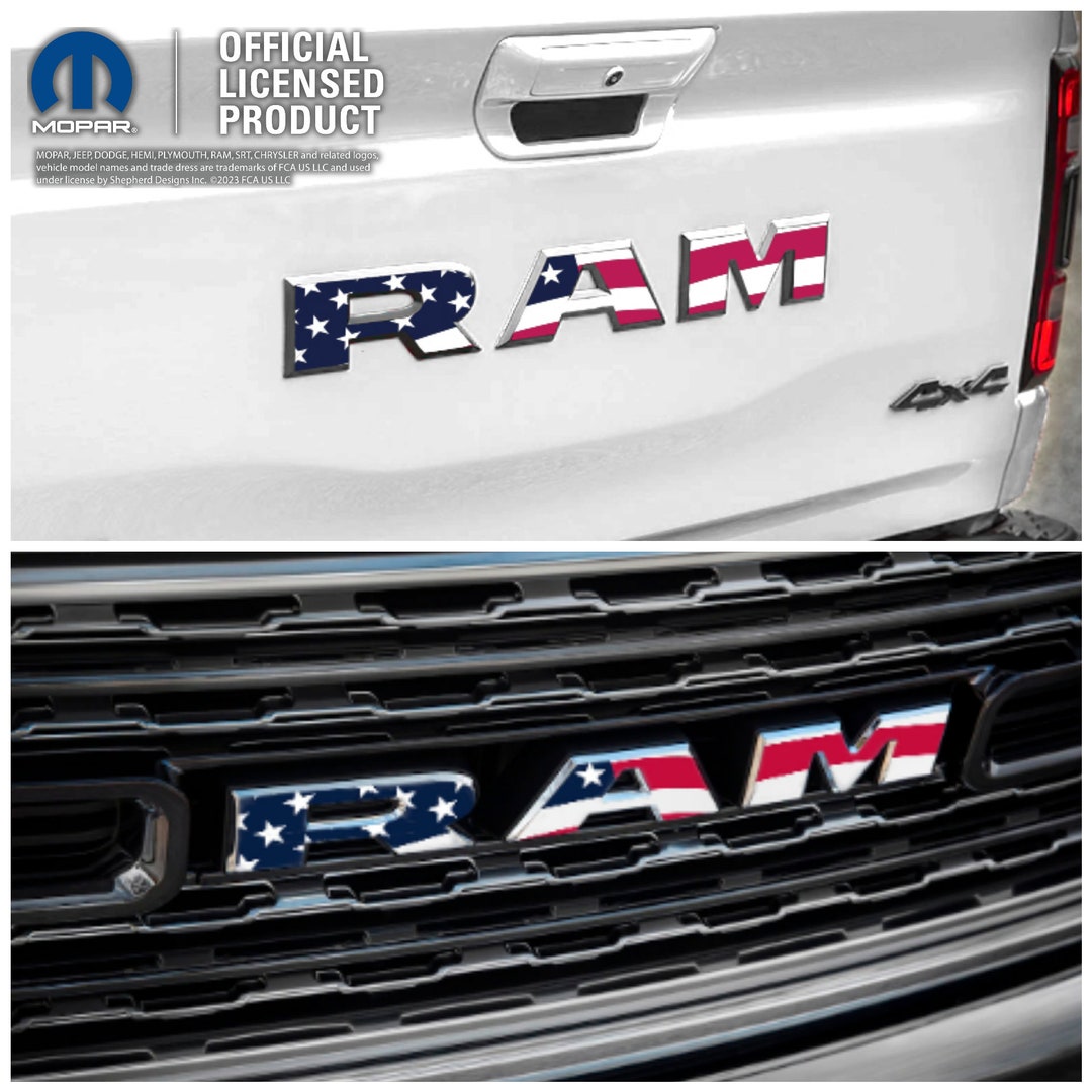 RAM American Flag Decal Emblem Grille Tailgate USA Decal - Etsy