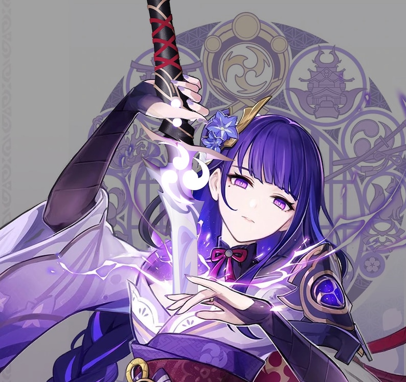 Raiden Shogun Sword Baal Cosplay 3D Print Musou No Hitotachi Genshin ...