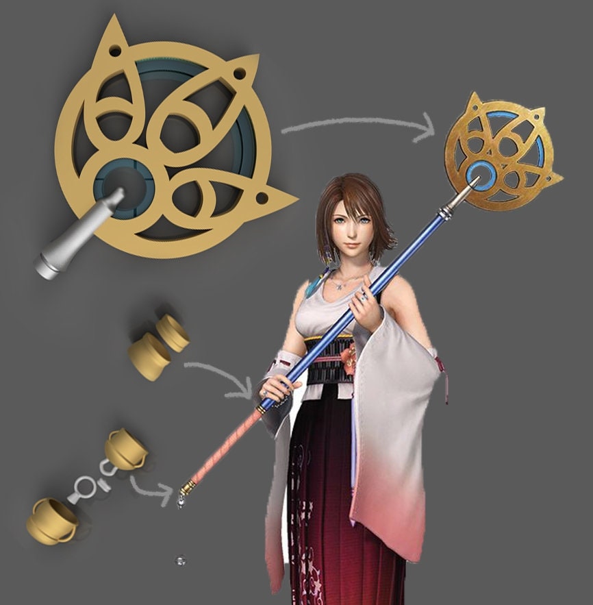 Yuna's Summoner Staff Final Fantasy X (Instant Download) - Etsy
