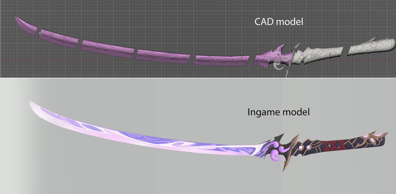 Raiden Shogun Sword Baal Cosplay 3D Print Musou No Hitotachi Genshin ...