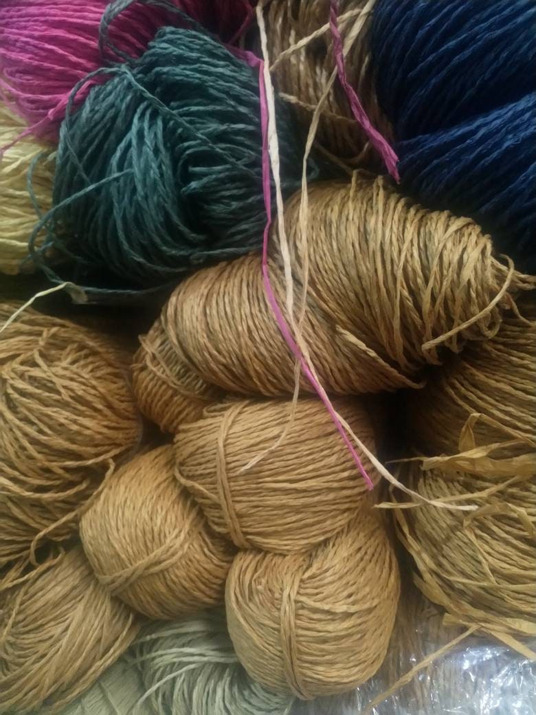 Brown Raffia Paper Yarn Natural Raffia Bag Yarn Crochet - Etsy