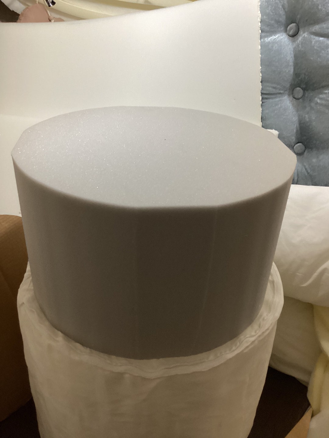 Round Sturdy Foam Insert, Custom Insert, Firm Footstool Insert, Round ...