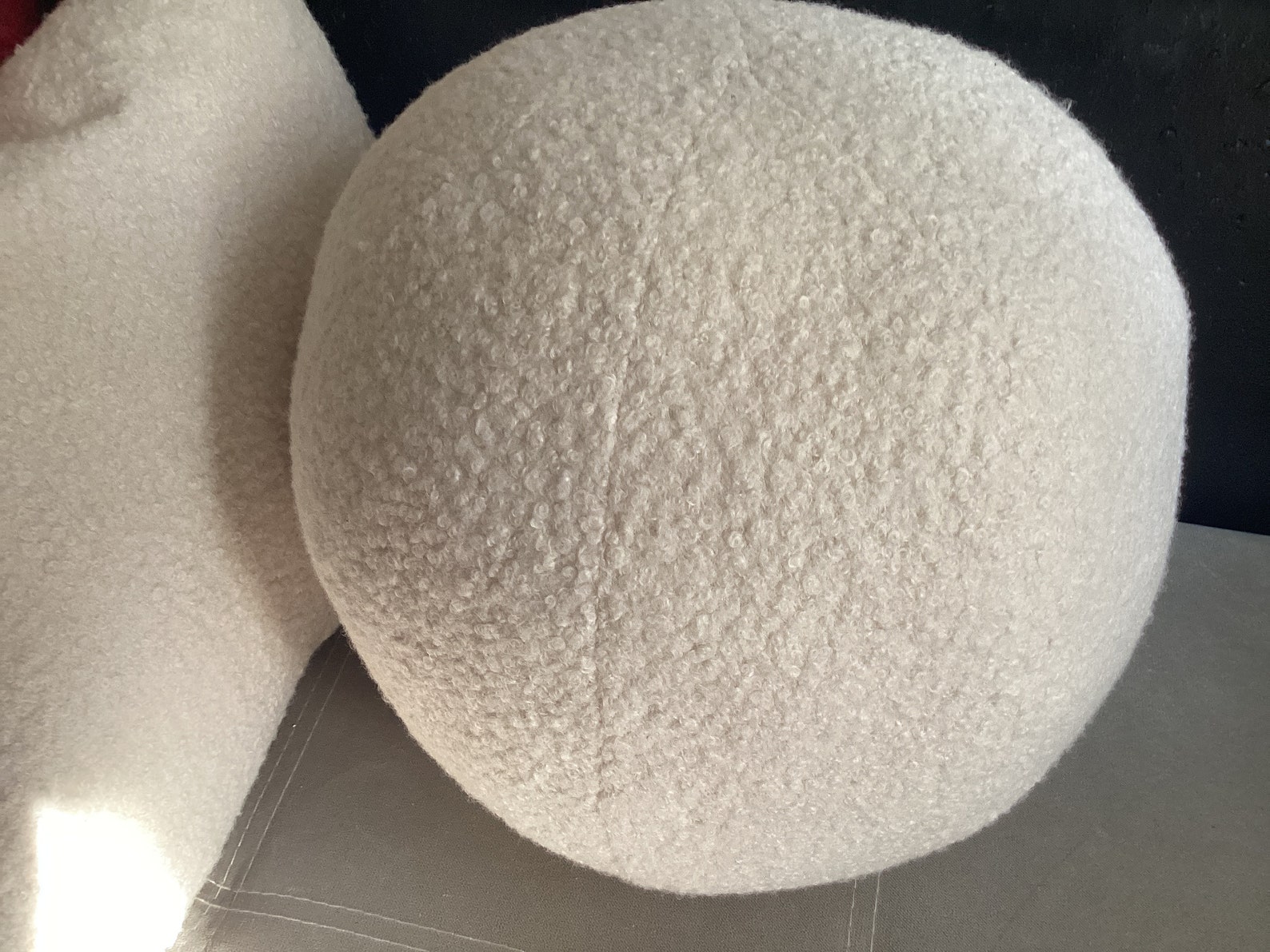 Cozy Sphere Boucle Pillow, New Trend Boucle Ball Pillow, Puffy Round ...