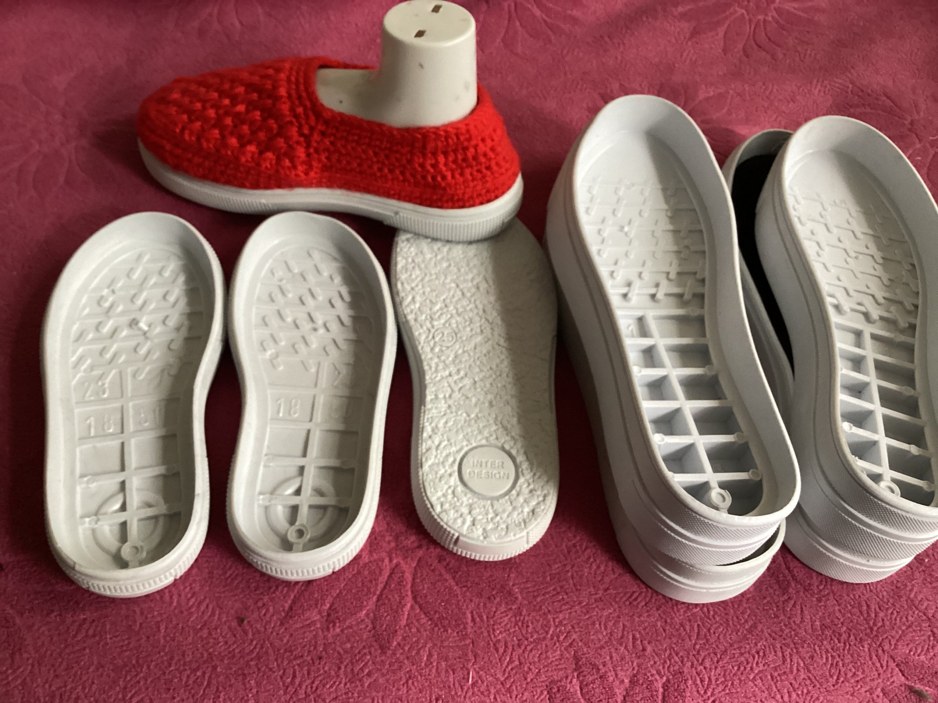 Rubber Soles DIY Slippers, Soles With Holes for DIY Shoes, Crochet ...
