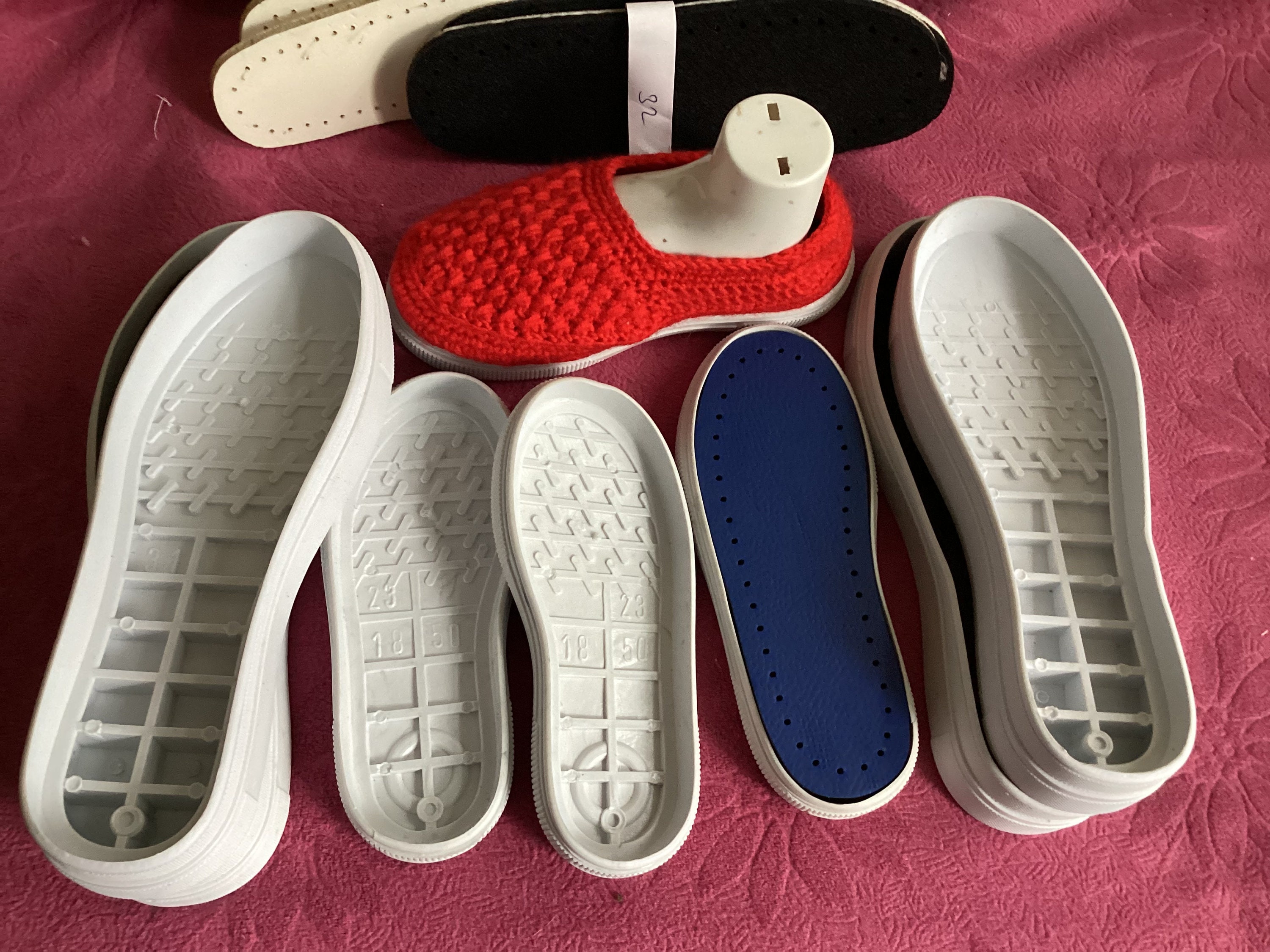 Rubber Soles DIY Slippers, Soles With Holes for DIY Shoes, Crochet ...