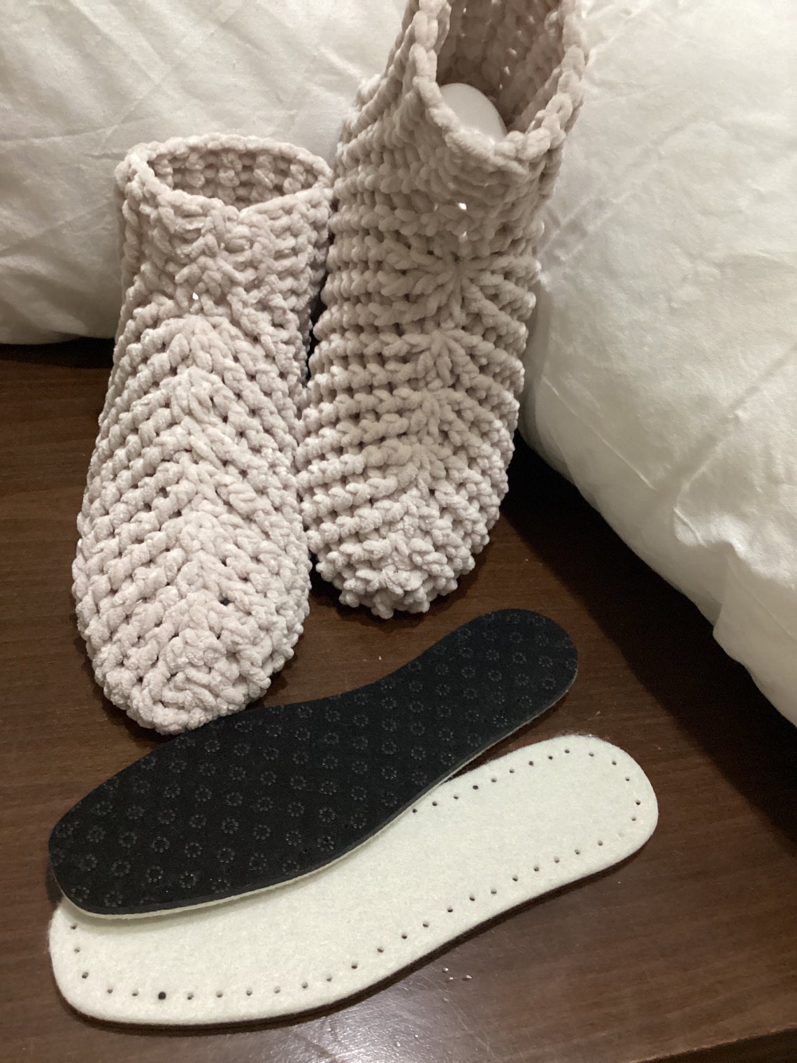 10 Pairs Thick Felt Wool Insoles for Crochet Slippers Ready - Etsy