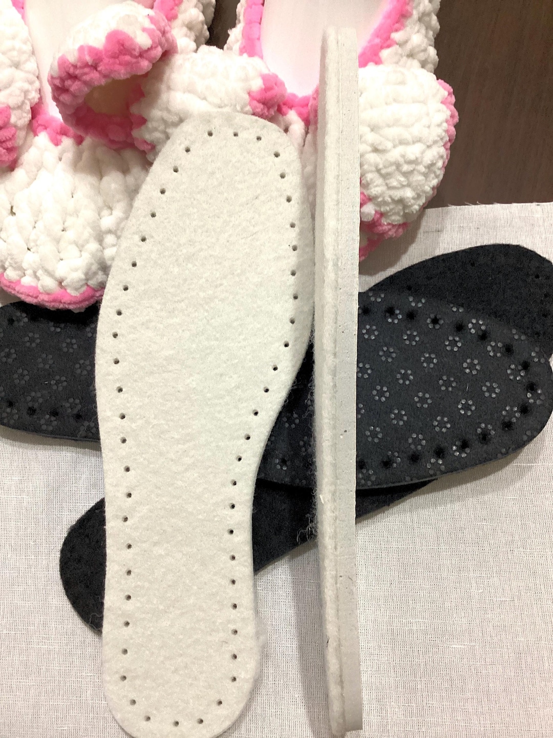 10 Pairs Crochet Soles for DIY Slippers, Soles With Holes Shoes and ...