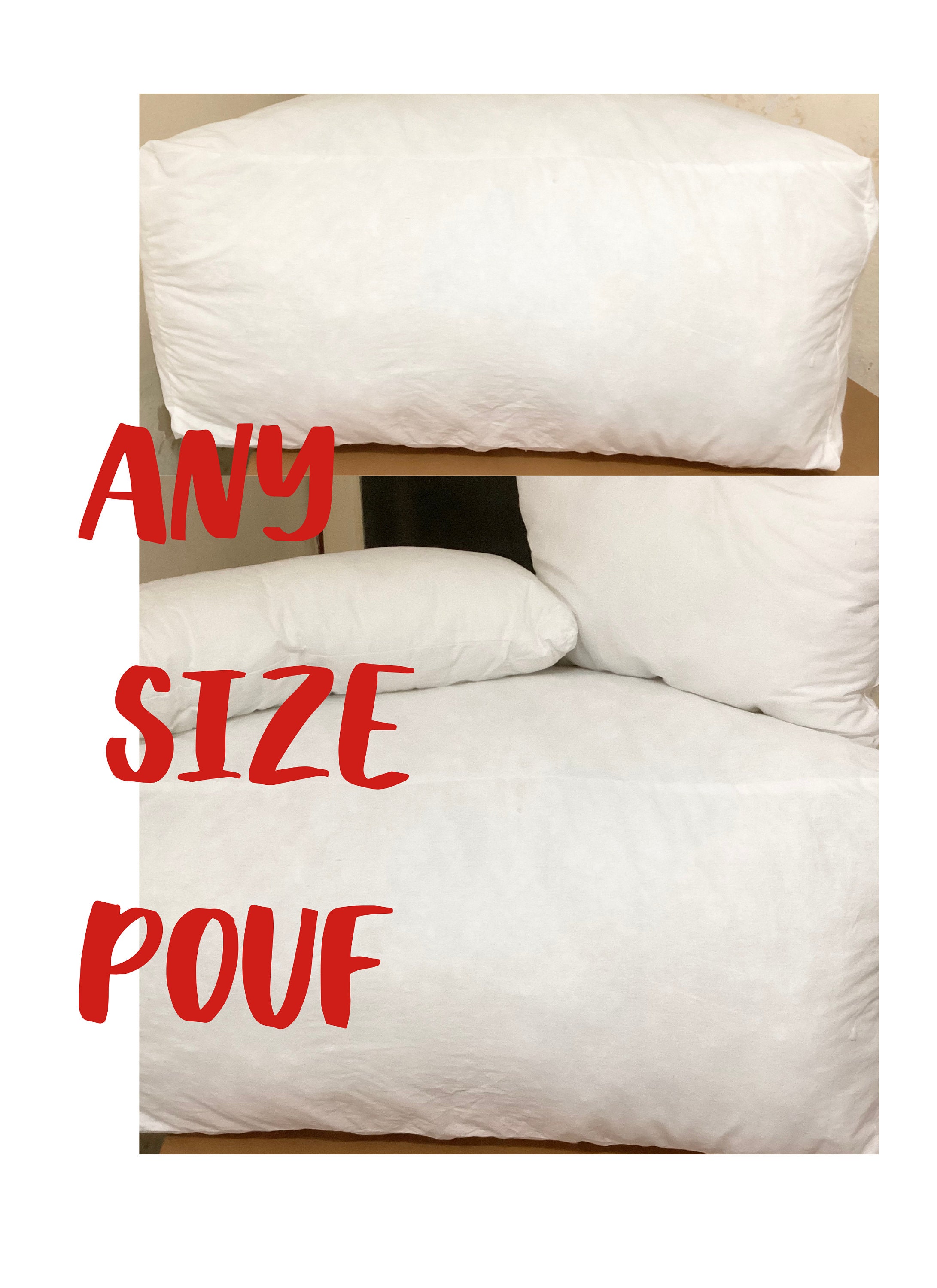 Pouffe Inserts Custom Size Pouffe Your Size Pouf Insert - Etsy