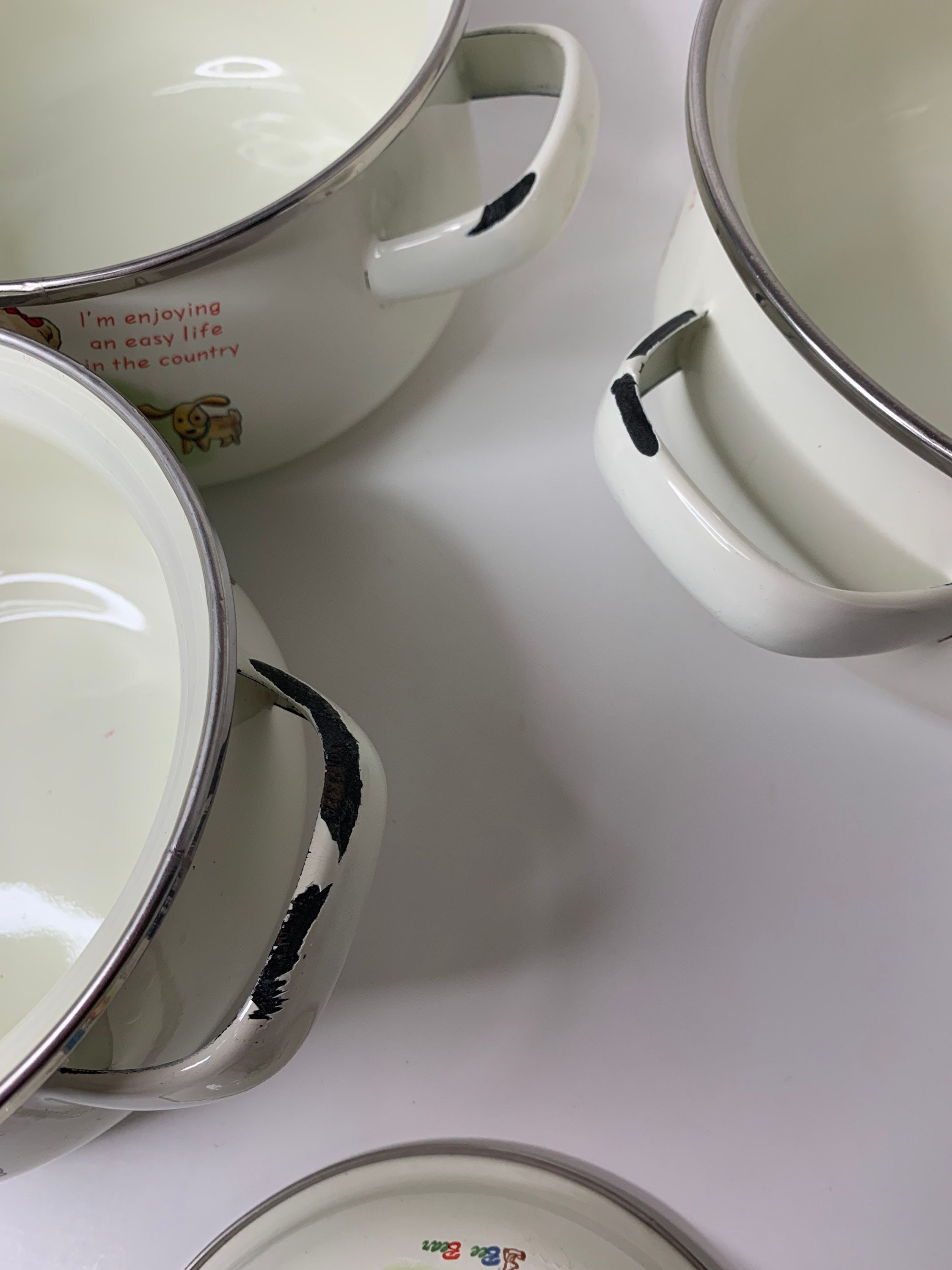 Enamel Cooking Pot Bee Bear Made in Thailand Used Set Set - Etsy