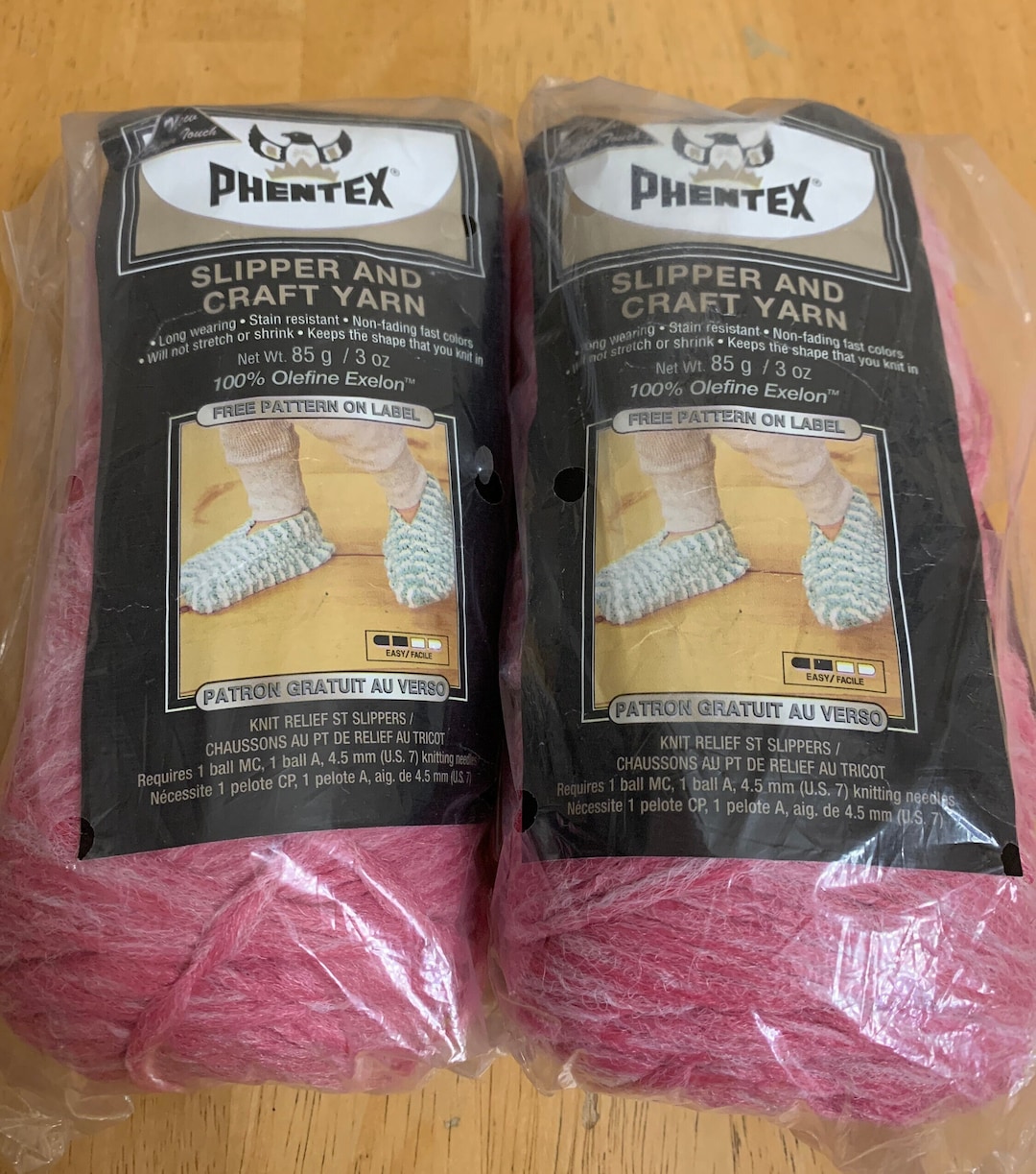 Phentex, Rose Heather, Slipper and Craft Yarn, 85 G/3 Oz, 100% Olefine ...