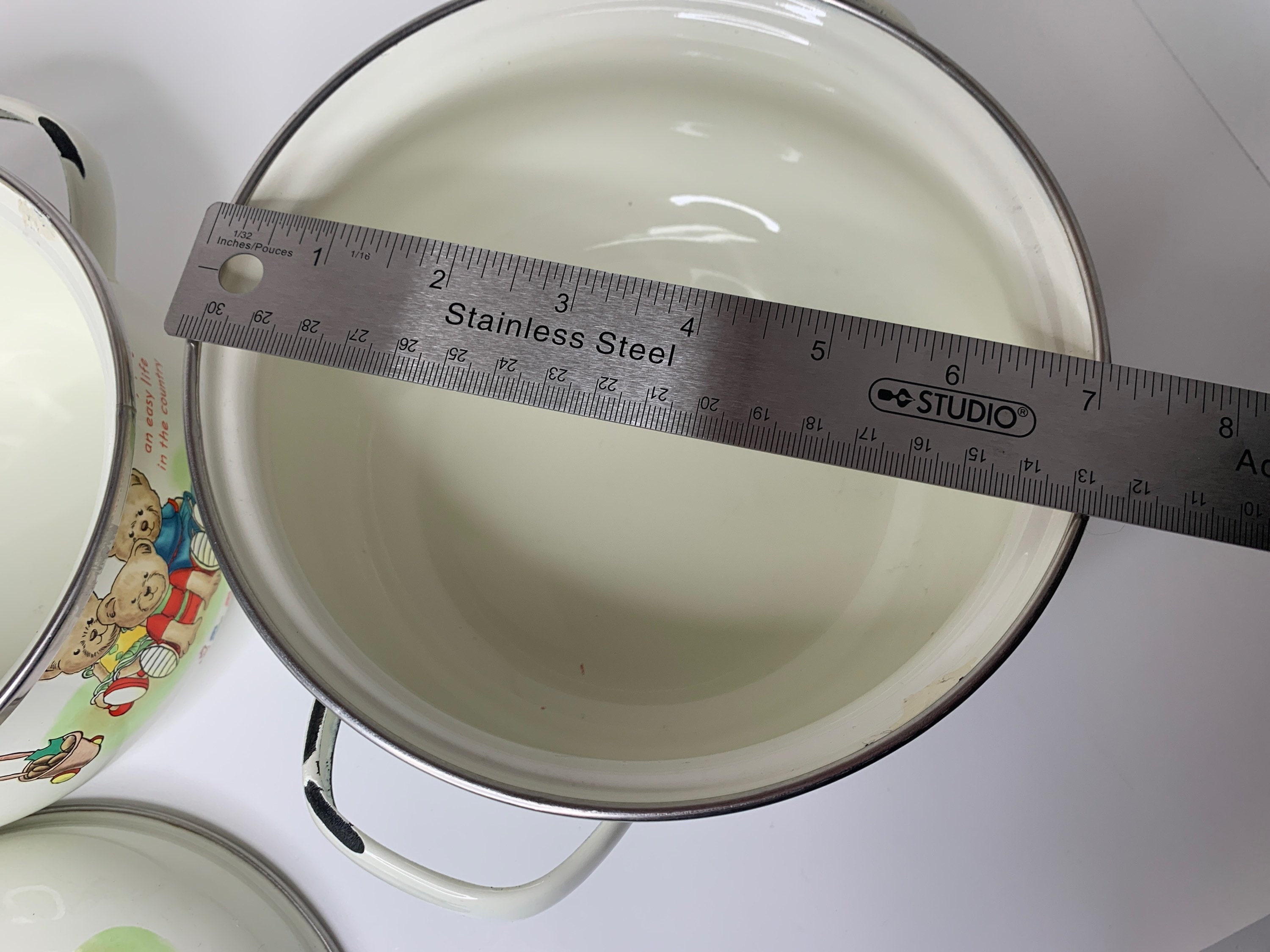 Enamel Cooking Pot Bee Bear Made in Thailand Used Set Set - Etsy