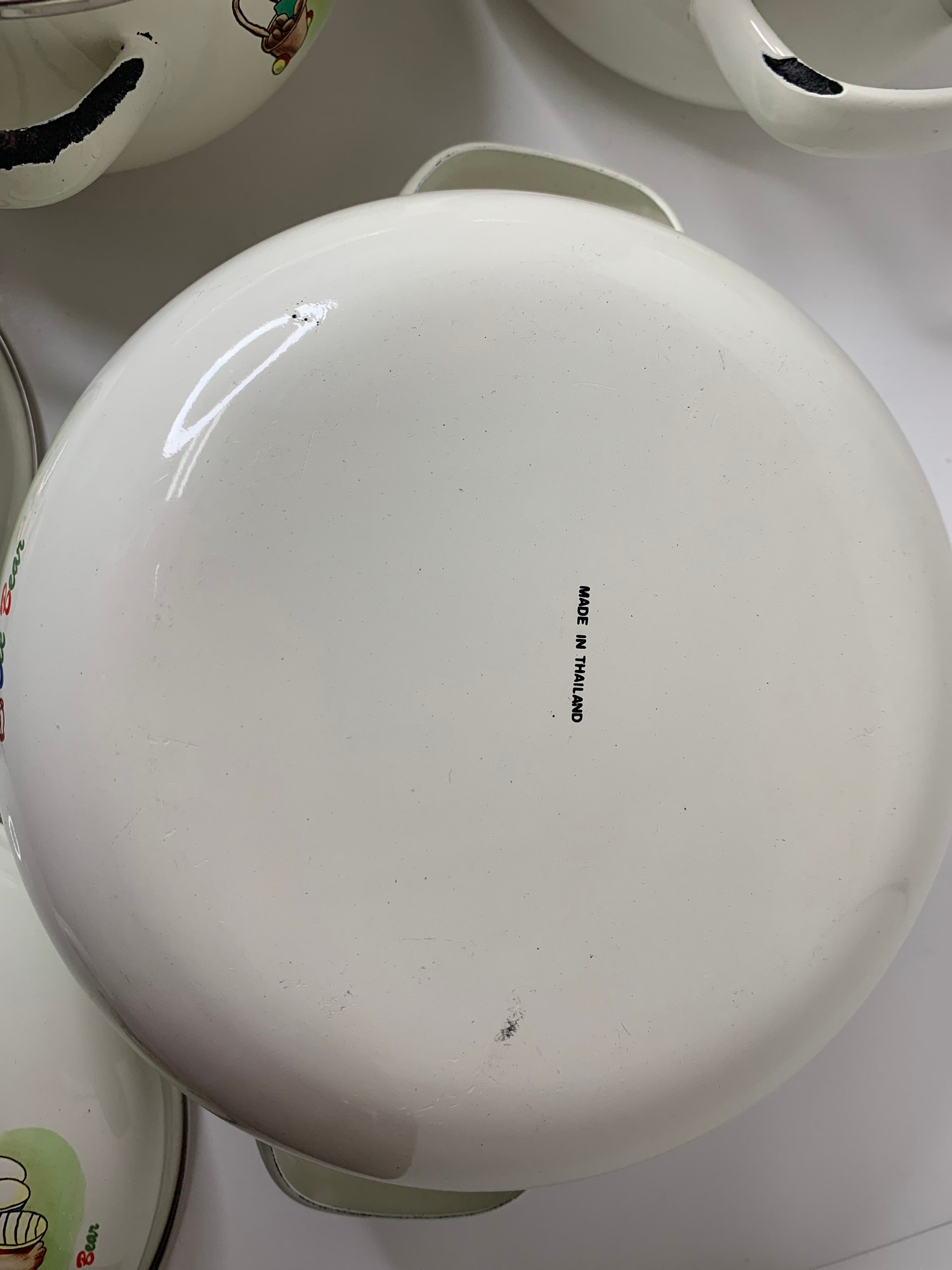 Enamel Cooking Pot, Bee Bear, Made in Thailand, Used, Set, Set of Three ...