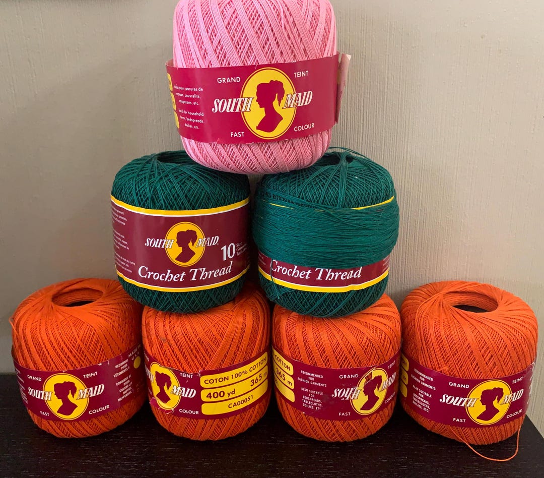 South Maid, Crochet Thread, Cotton, Pink, Gold, Orange, Color Fast - Etsy