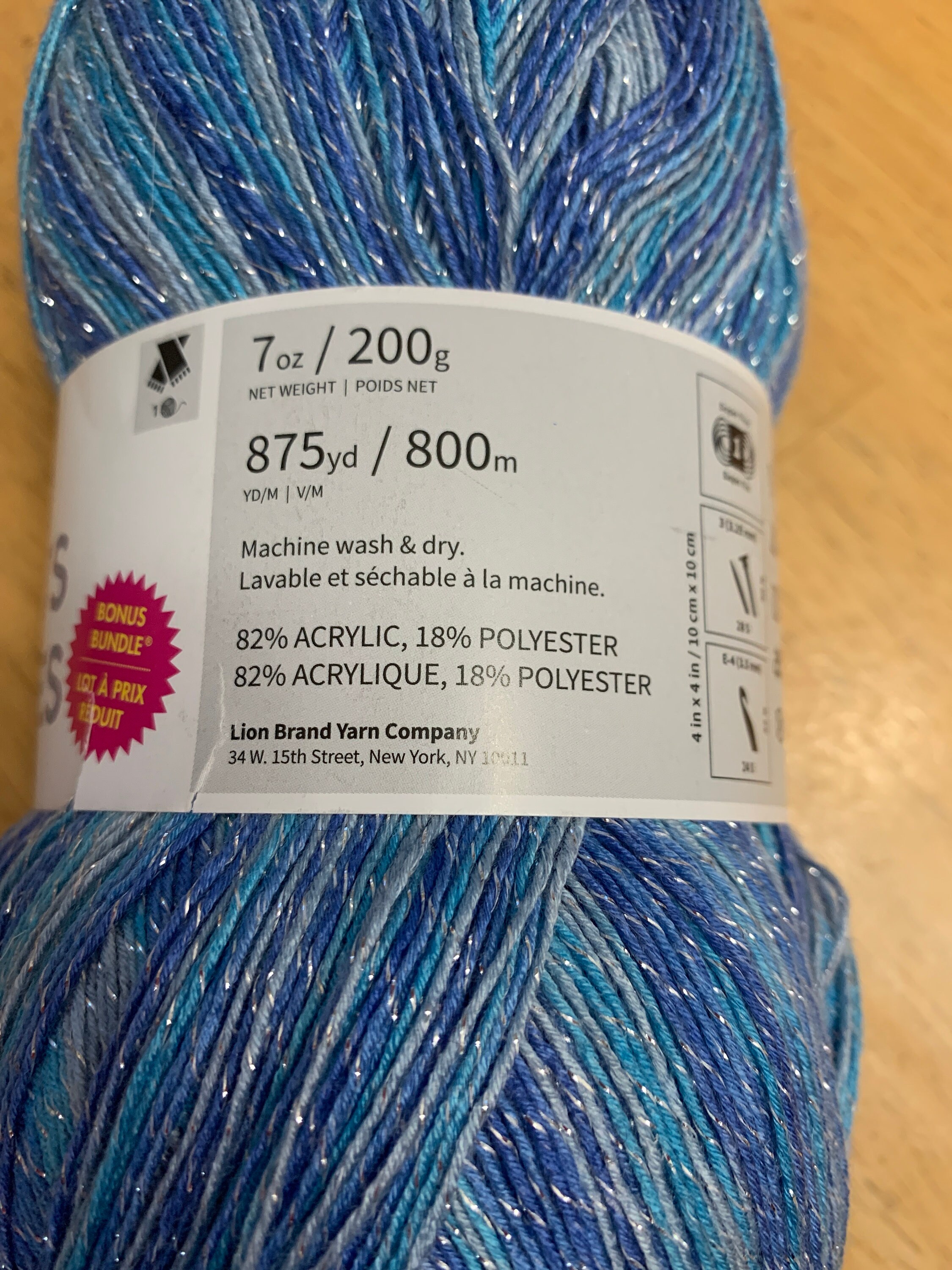 Lion Brand, Summer Nights, Cast Away, Blue, 7 Oz/200g, 875 Yd/800m ...