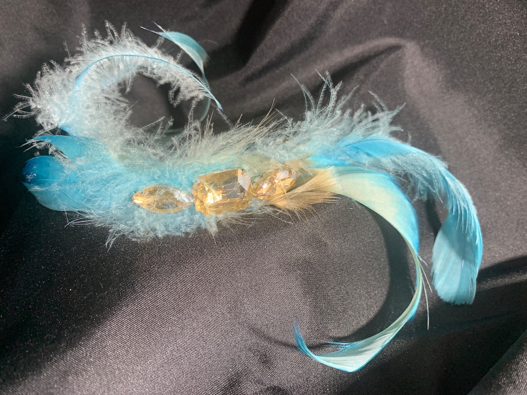Beautiful Handmade Feather Barrette/fascinator - Etsy